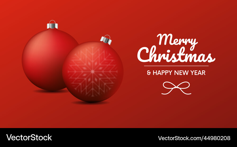 Beautiful red christmas balls banner Royalty Free Vector