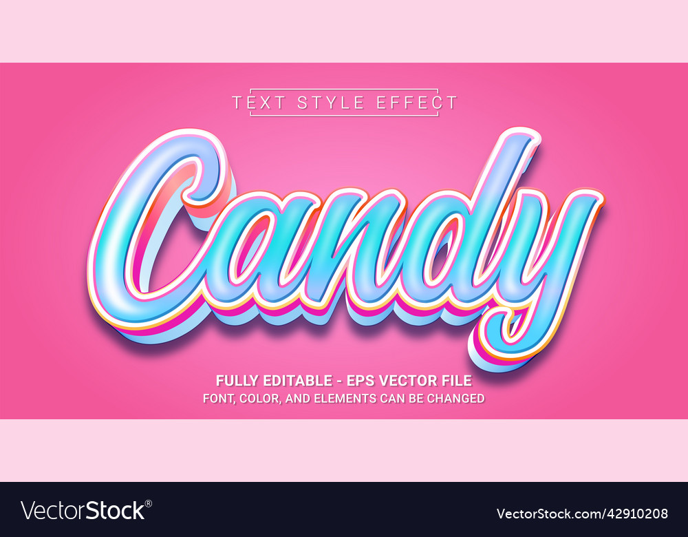 Candy text style effect editable graphic text Vector Image