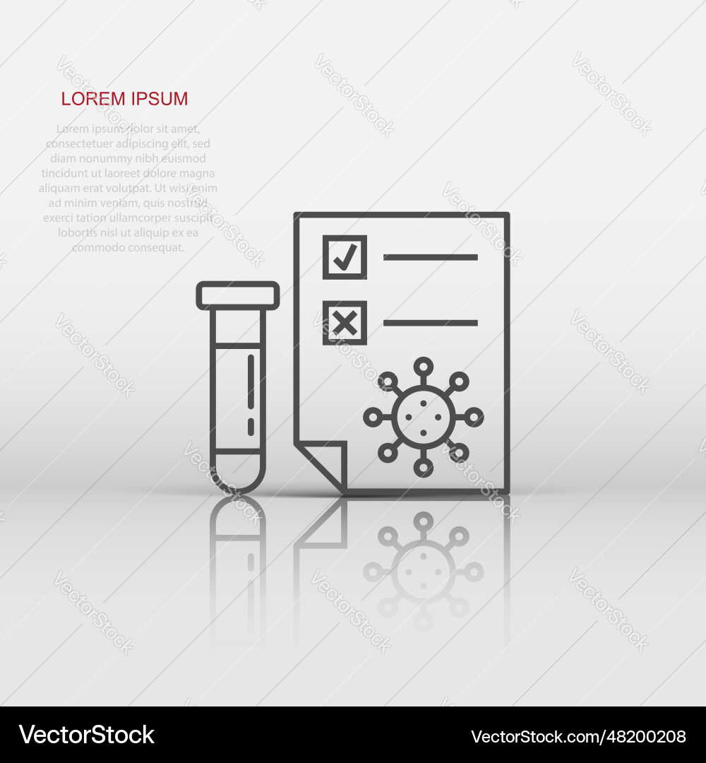 Coronavirus test icon in flat style covid-19 on Vector Image