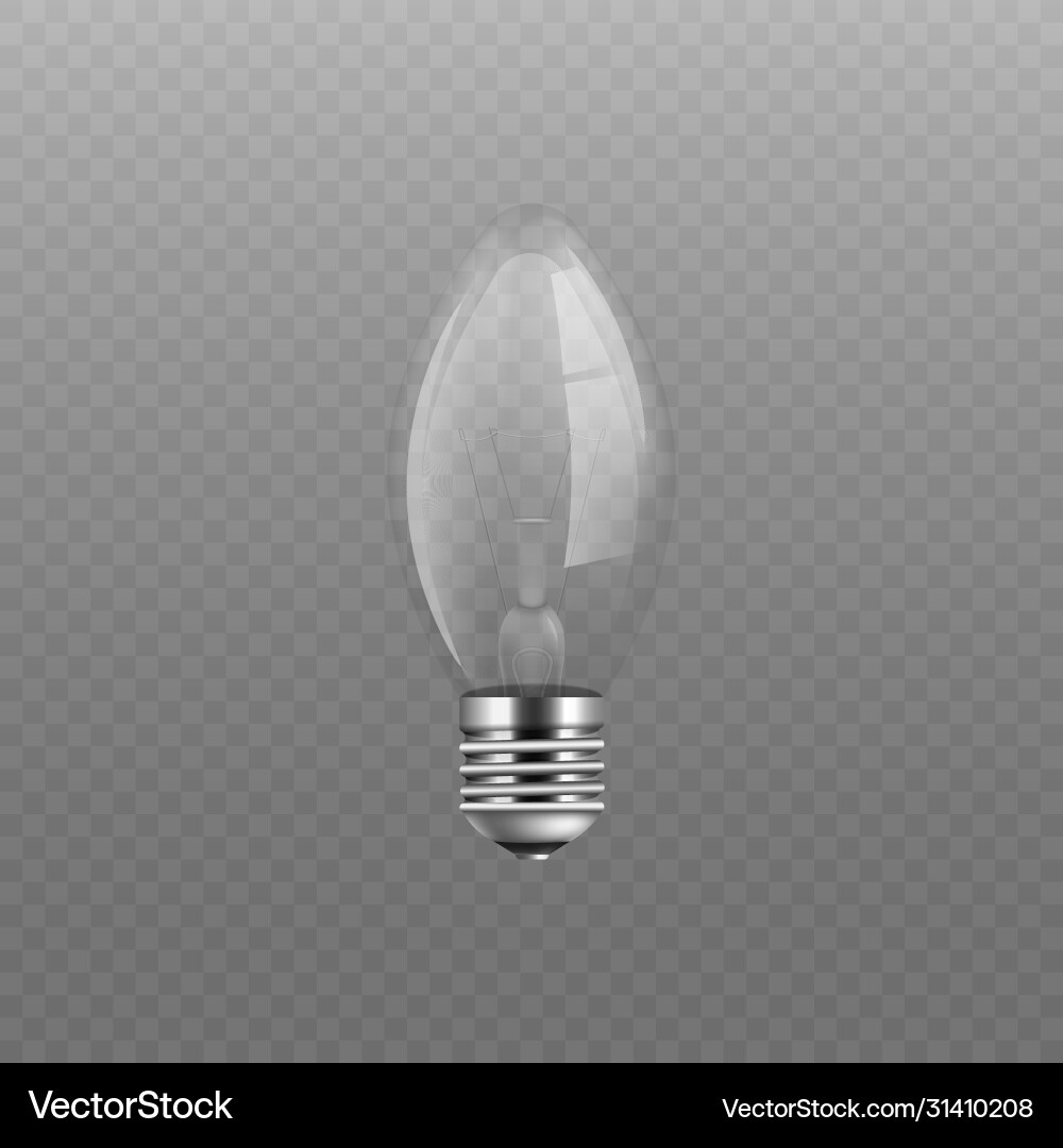 Electric light bulb or glass lamp 3d realistic Vector Image
