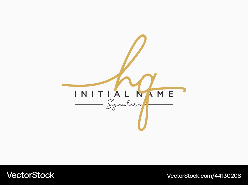 Initial hq signature logo template hand drawn Vector Image