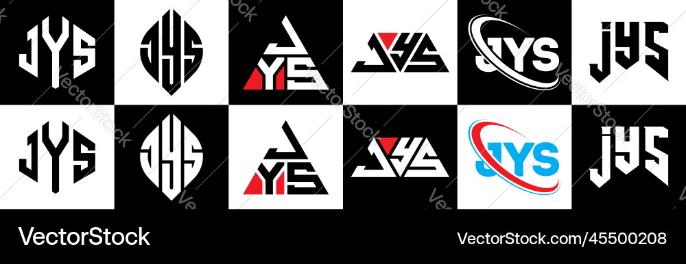 Jys letter logo design in six style polygon Vector Image