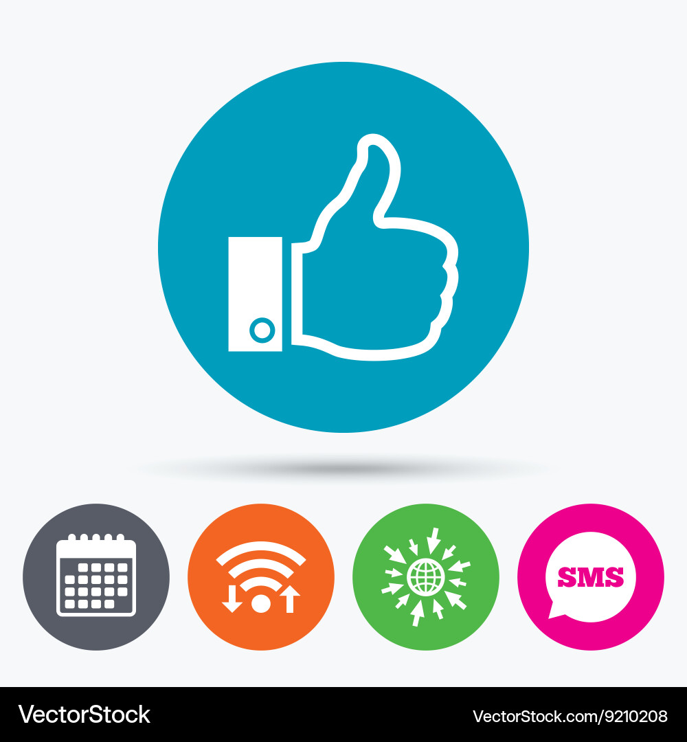 Like sign icon hand finger up symbol Royalty Free Vector
