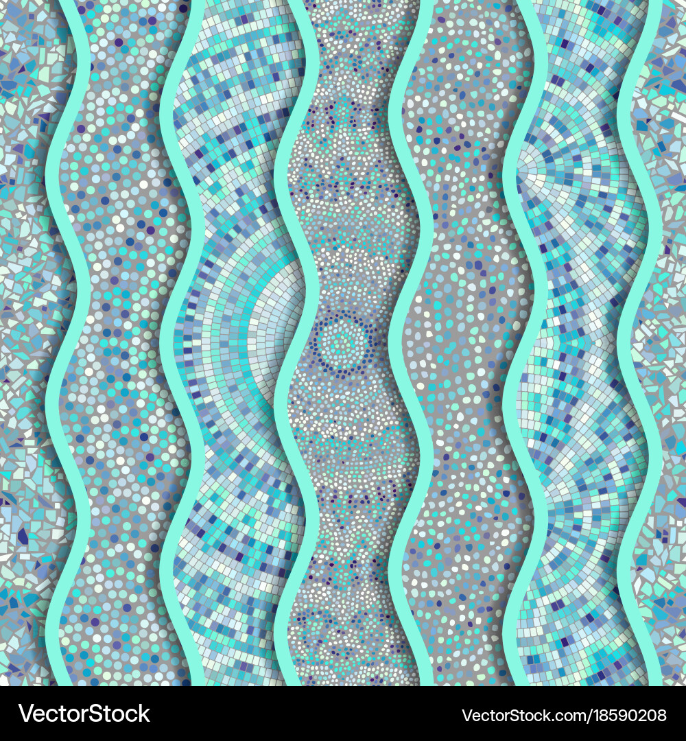Relief waves of ornamental mosaic tile patterns Vector Image