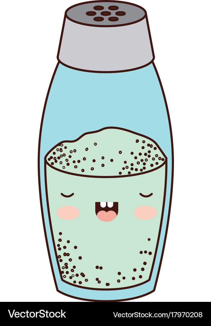Salt container colorful kawaii silhouette Vector Image