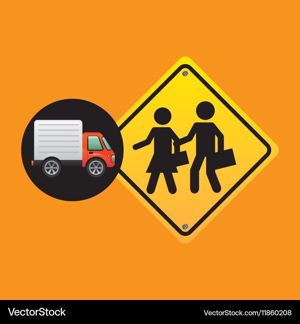 School warning traffic sign concept Royalty Free Vector