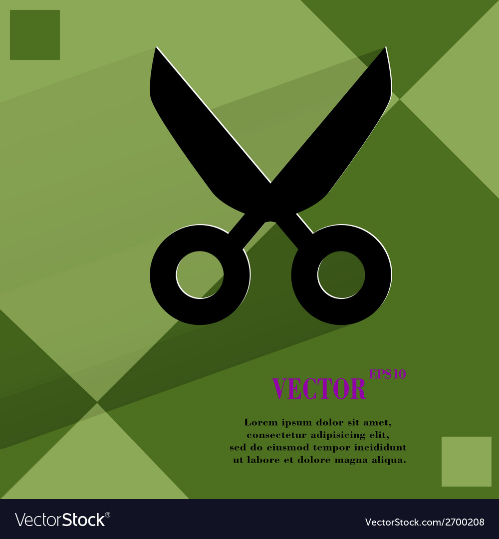 Scissors flat modern web design Royalty Free Vector Image