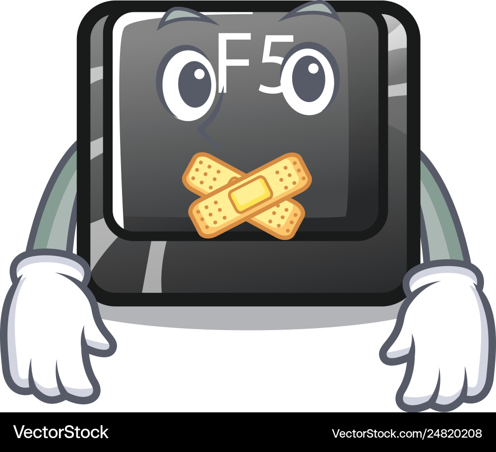 Silent longest f5 button on cartoon keyboard Vector Image