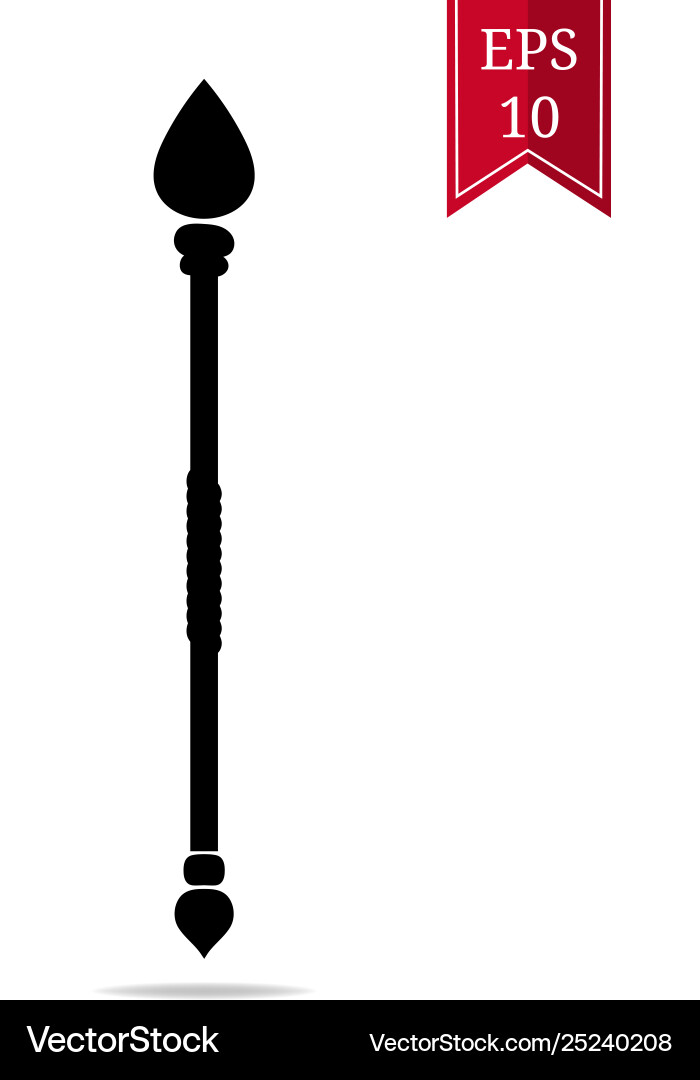 Silhouette staff icon isolated on white Royalty Free Vector