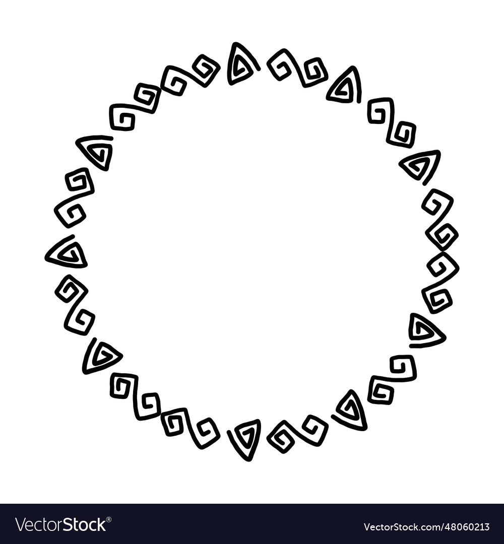Abstract circle round border flower frame ring Vector Image