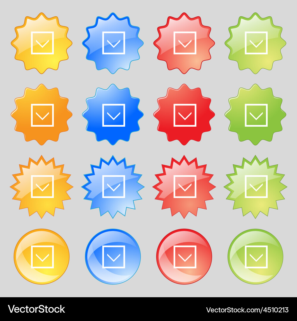 Arrow down download load backup icon sign big set Vector Image