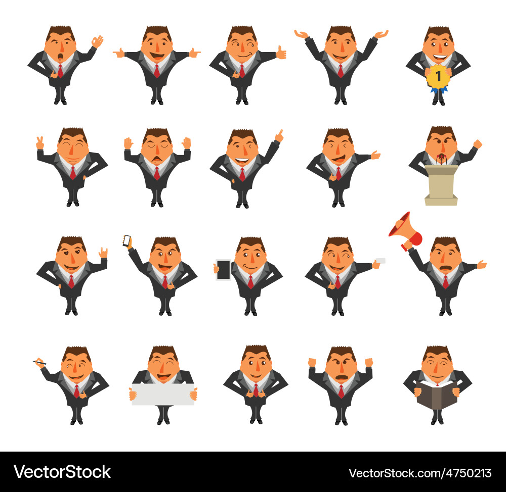 Businessman cartoon character Royalty Free Vector Image
