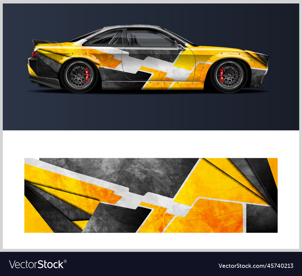 Car Wrap Decal Design For Wrap Vehicles Royalty Free Vector
