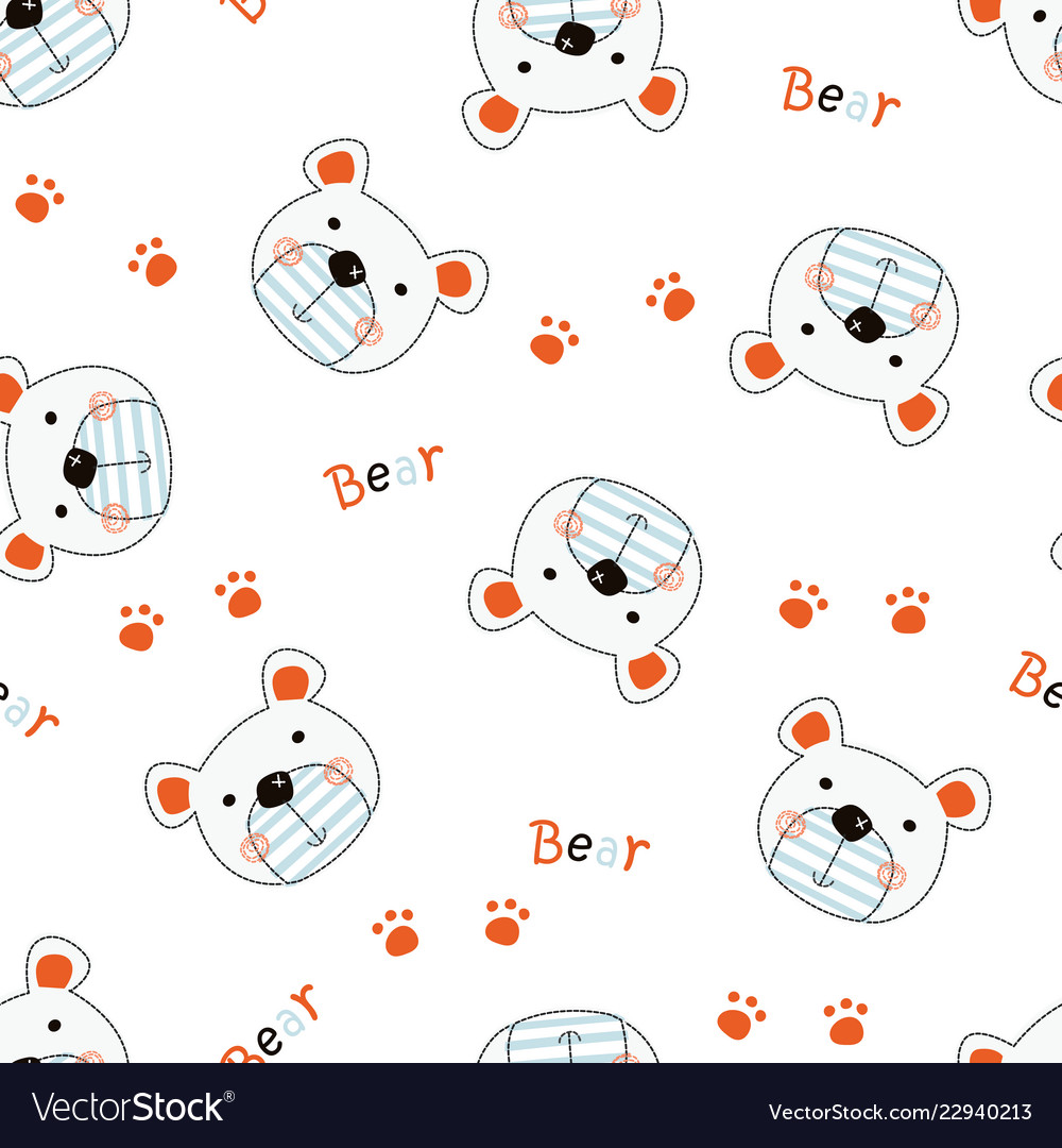 Cute teddy bears seamless pattern Royalty Free Vector Image