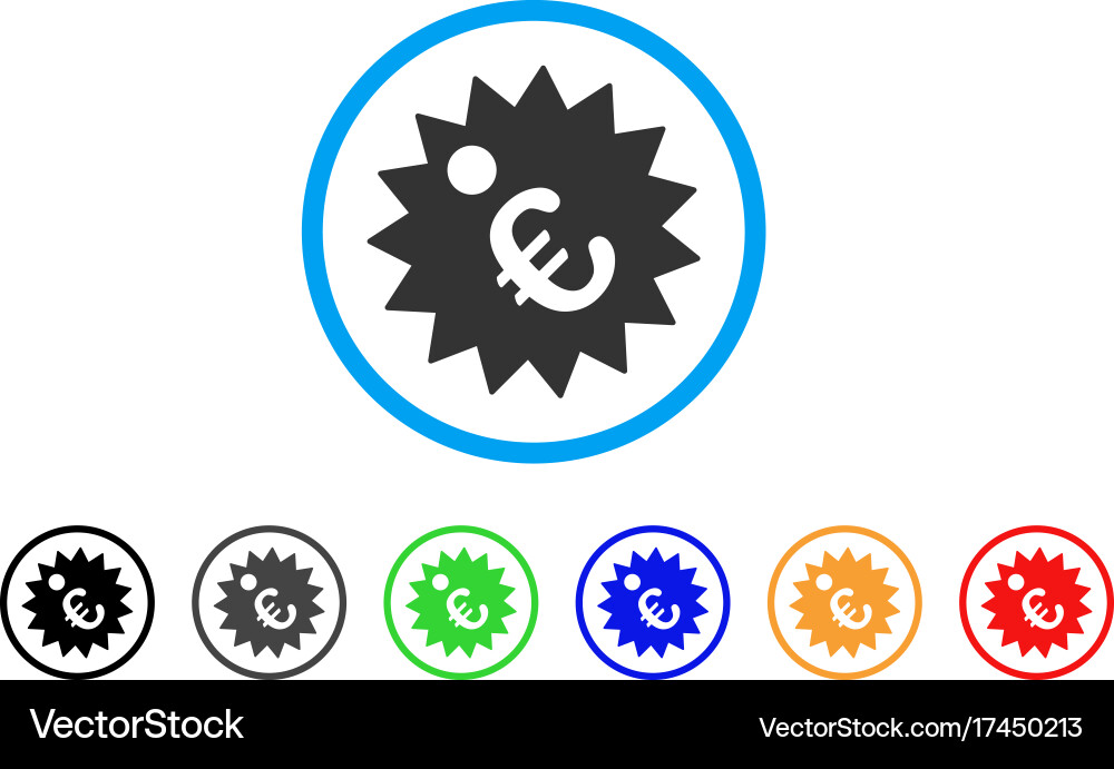 Euro price tag rounded icon Royalty Free Vector Image
