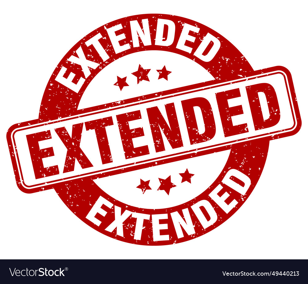 Extended stamp extended label round grunge sign Vector Image