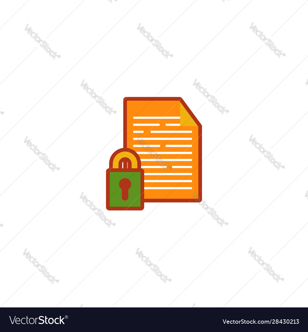 File or text with padlock locked program Vector Image