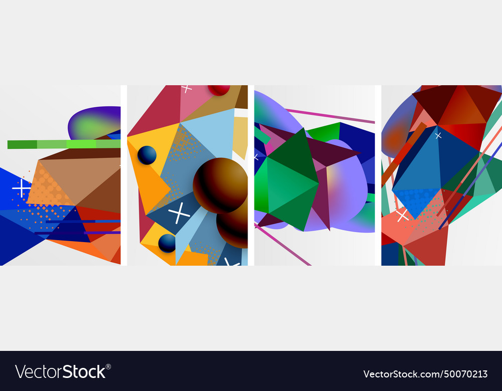 Geometric elements in abstract poster composition Vector Image