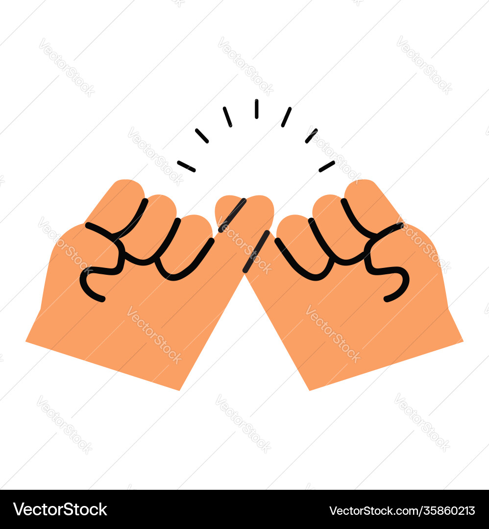 Hand cartoon making a promise sign Royalty Free Vector Image