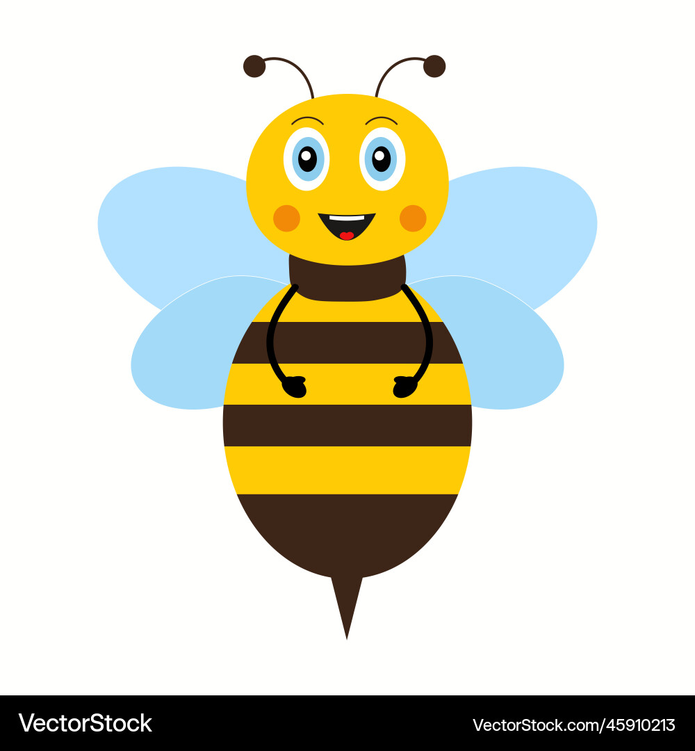 Honey bee cartoon cute bee mascot Royalty Free Vector Image