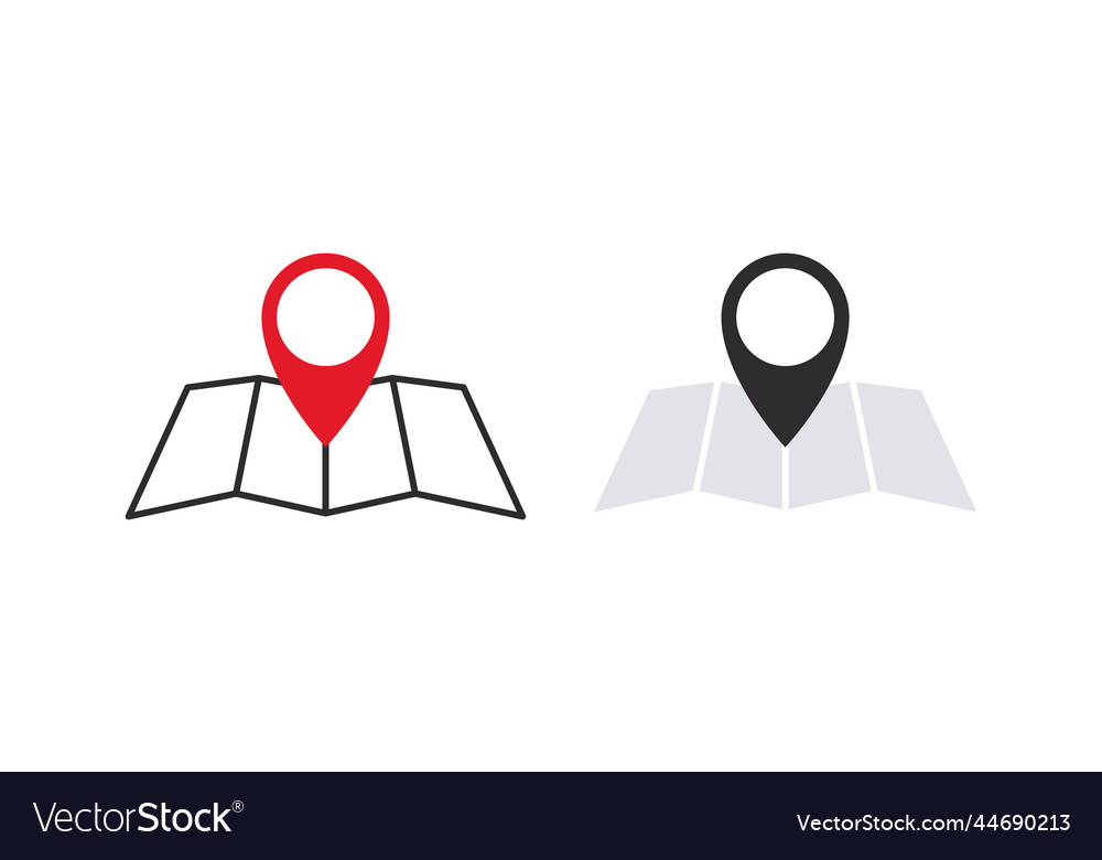Location pointer with map icon mark icons Vector Image