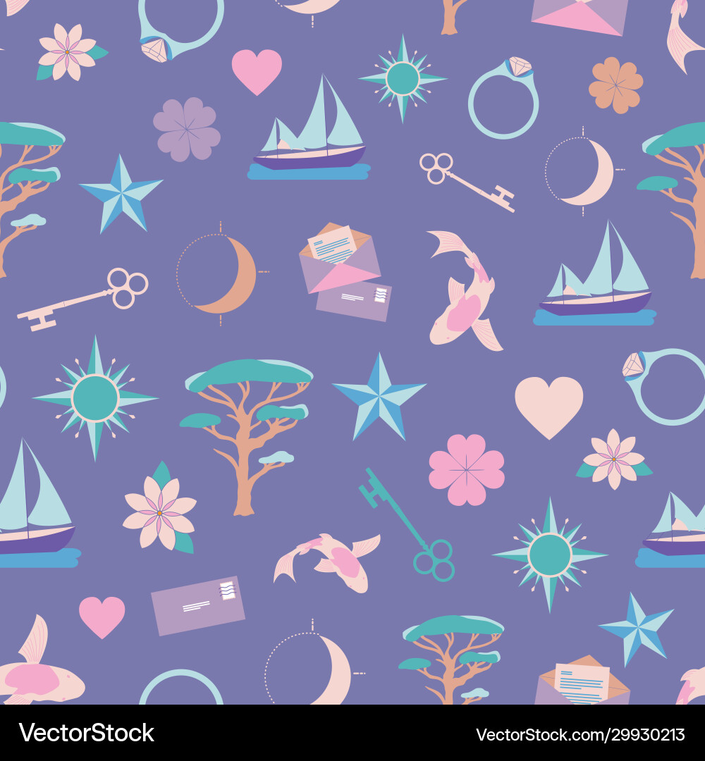 Lucky symbols collection seamless Royalty Free Vector Image