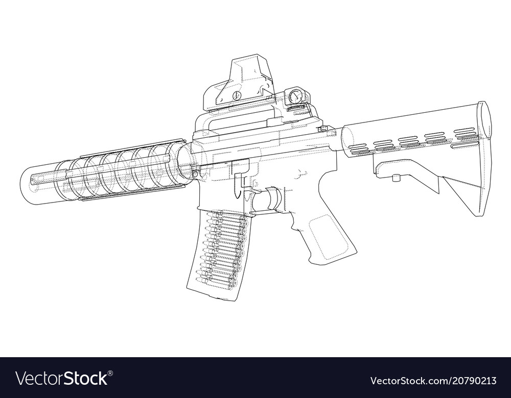 Machine gun Royalty Free Vector Image - VectorStock