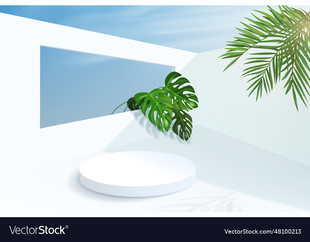 Minimalistic background with cylindrical empty Vector Image