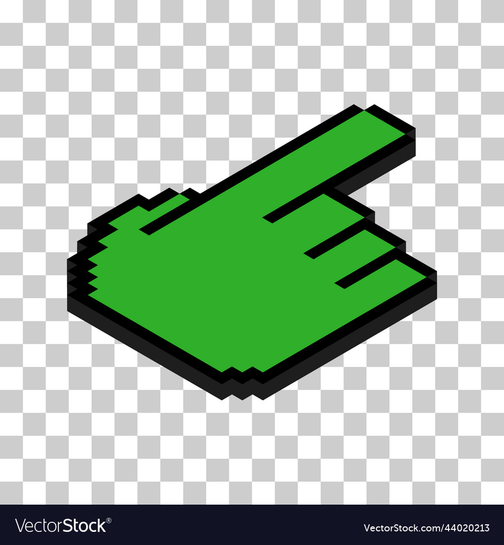 Mouse cursor isometric pixel icon web click Vector Image