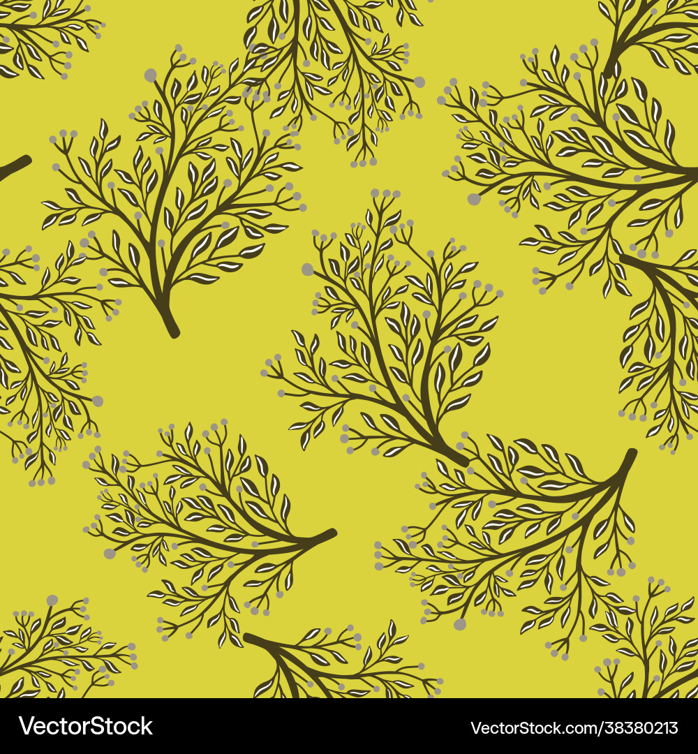 Nature seamless pattern with random forest tree Vector Image