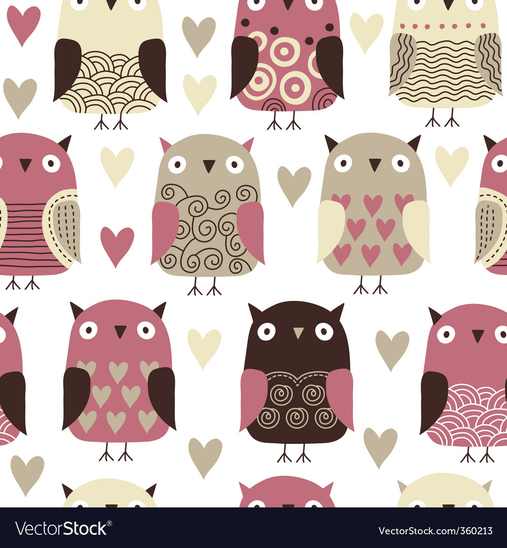 Owl pattern Royalty Free Vector Image - VectorStock