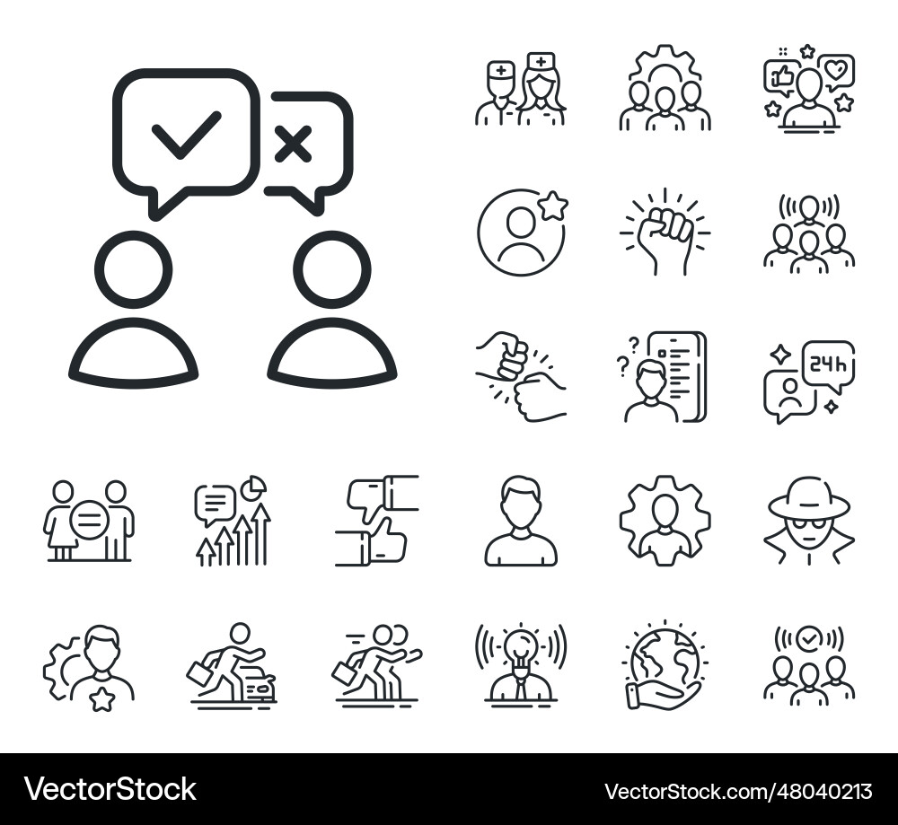 People voting line icon internet vote sign Vector Image