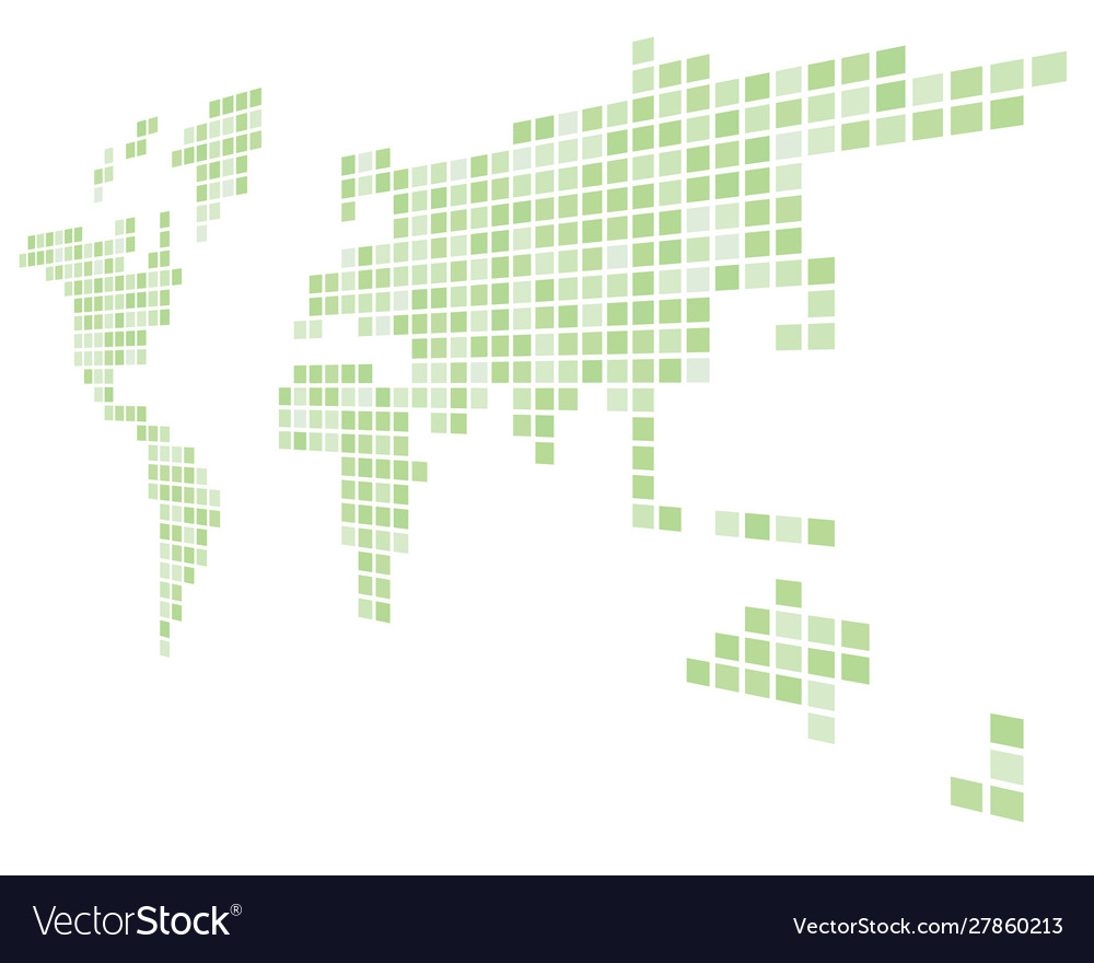 Pixelized map world side perspective black Vector Image