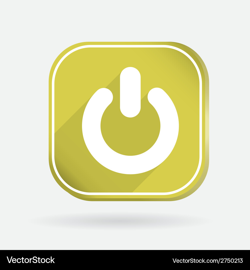 Power sign on off color square icon Royalty Free Vector