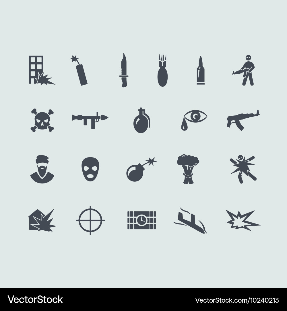 Set of terrorism icons Royalty Free Vector Image