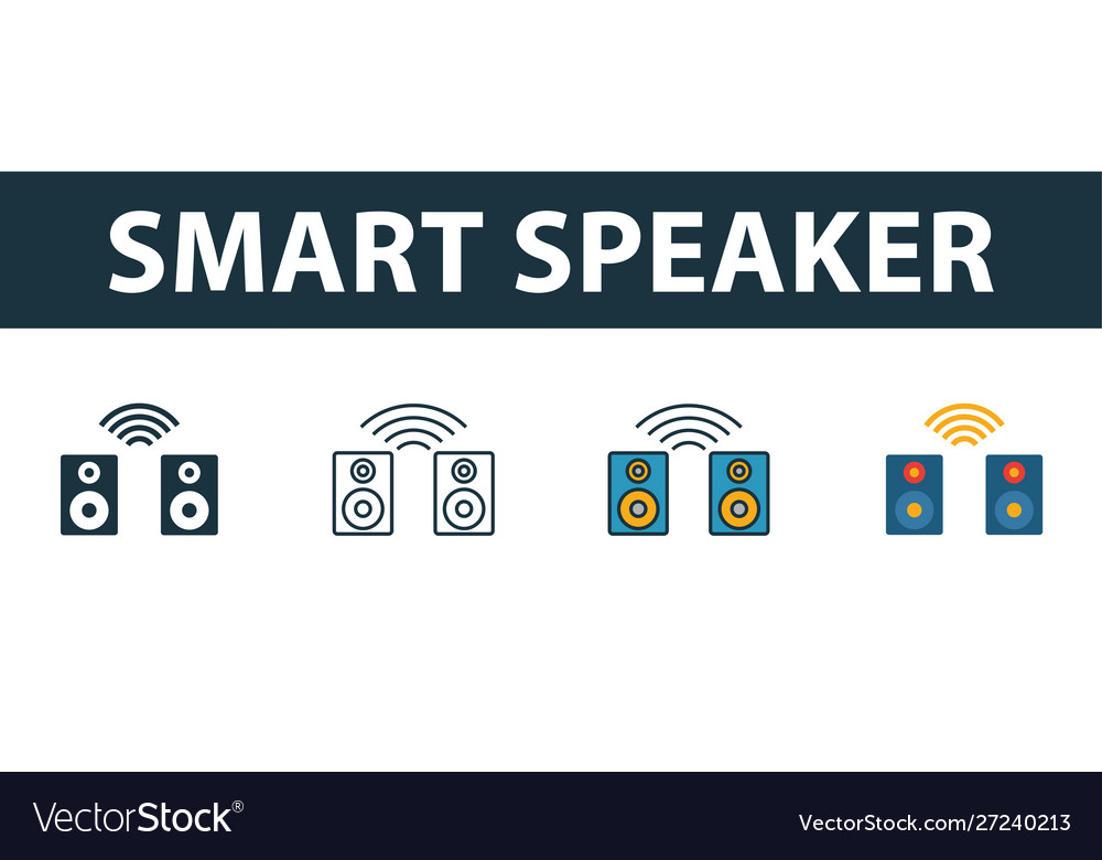 Smart speaker icon set premium symbol Royalty Free Vector