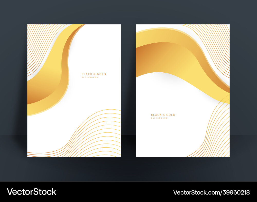 Abstract white and gold cover design template Vector Image