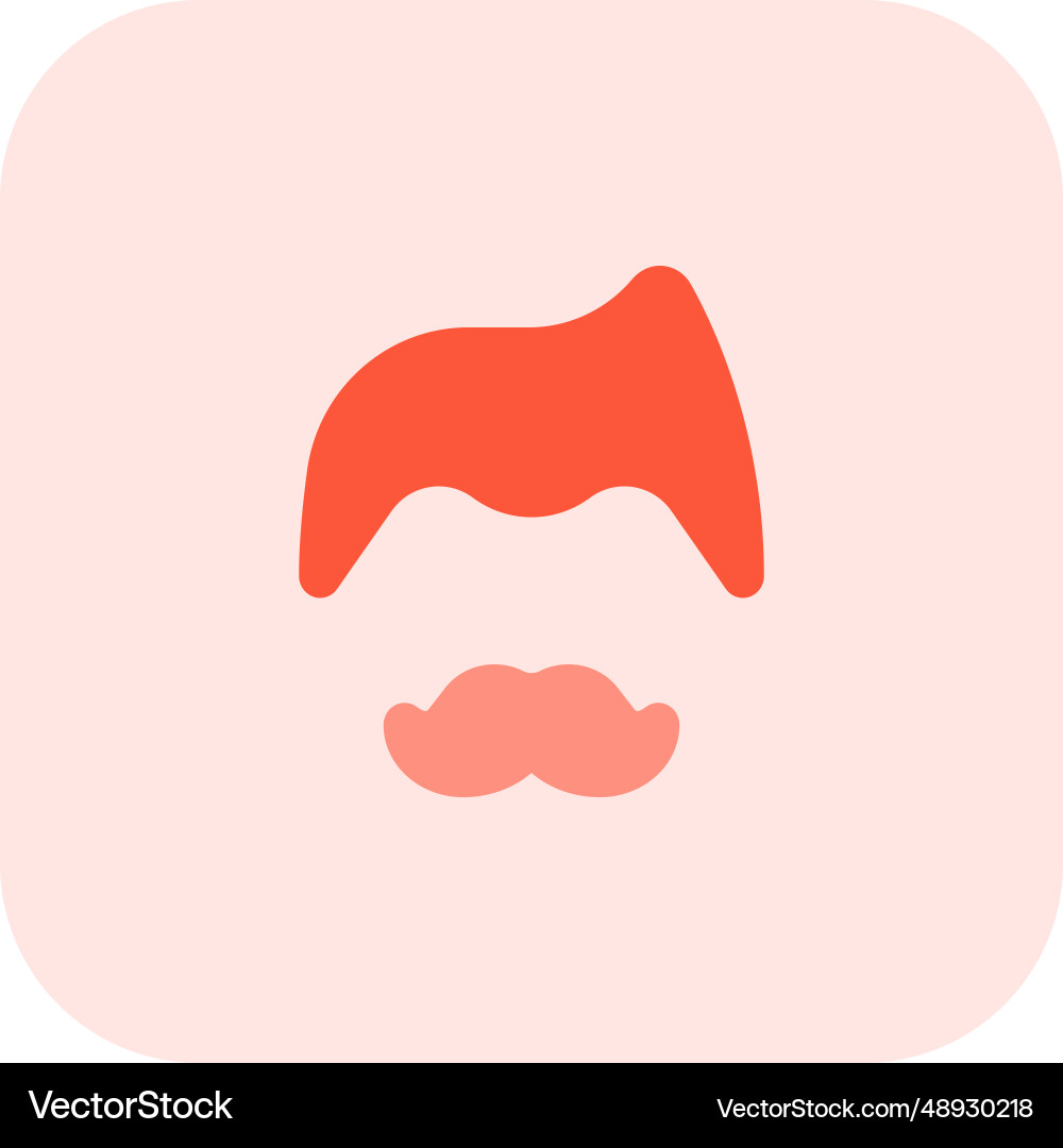 Dandy mustache with hair style isolated Royalty Free Vector