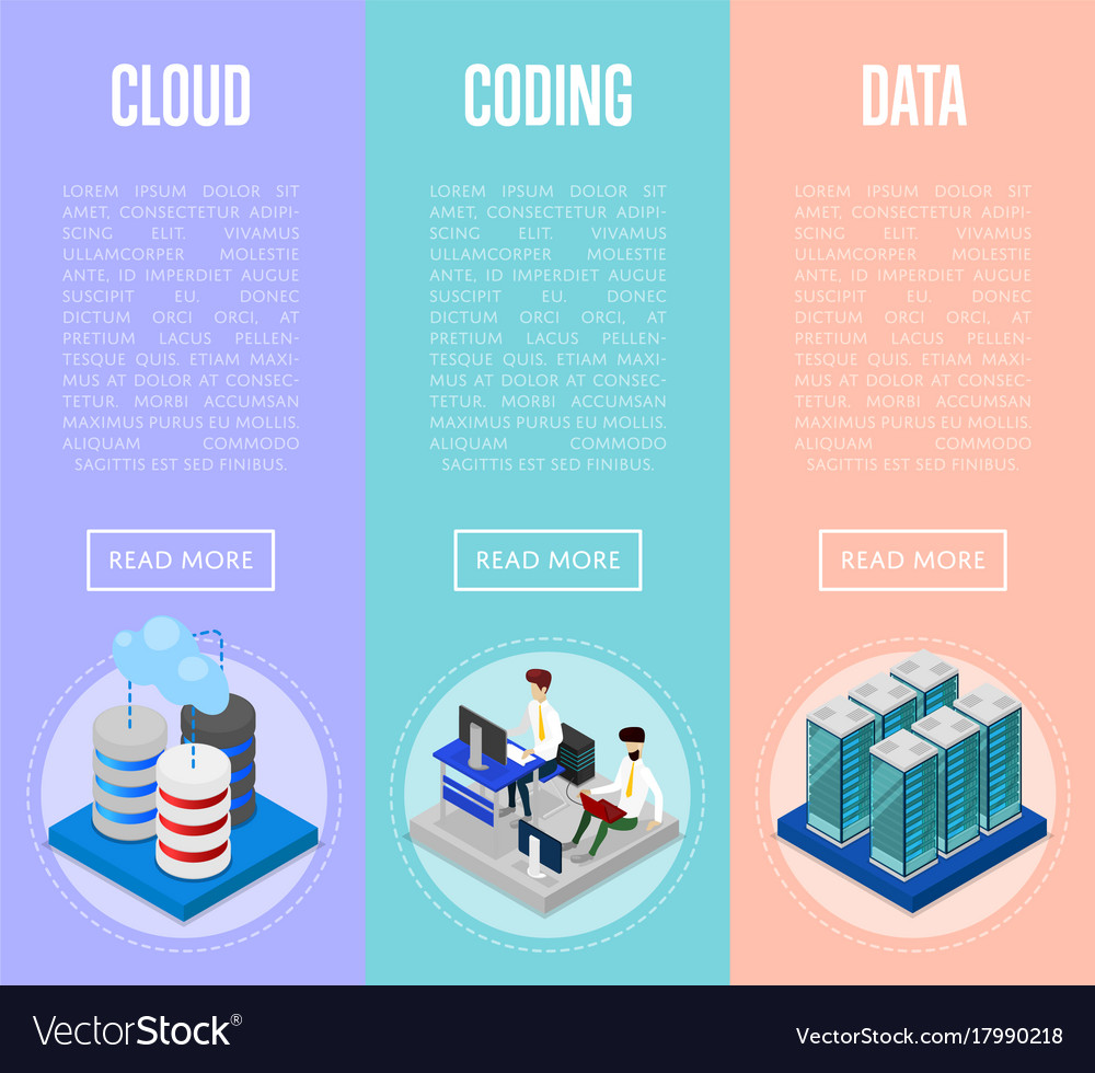 Data cloud coding and administration posters Vector Image