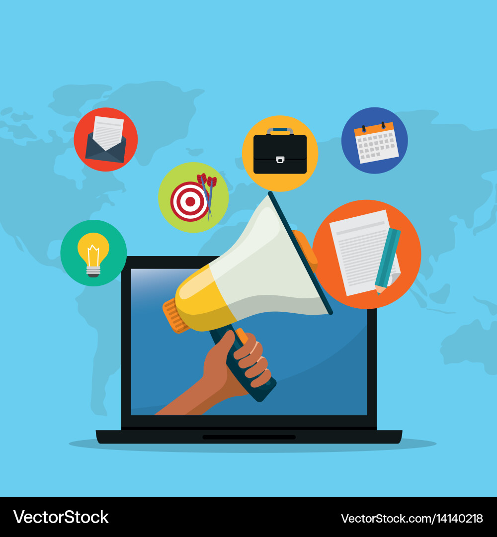 Digital advertising and marketing Royalty Free Vector Image