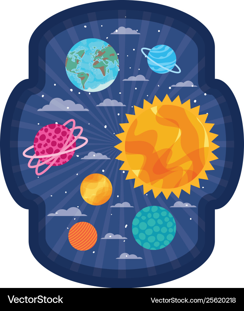 Frame with planets solar system Royalty Free Vector Image
