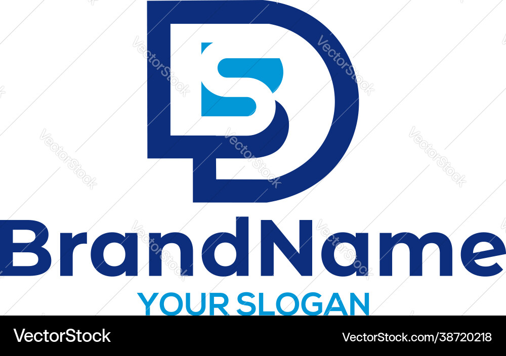 Letter d and s logo design Royalty Free Vector Image