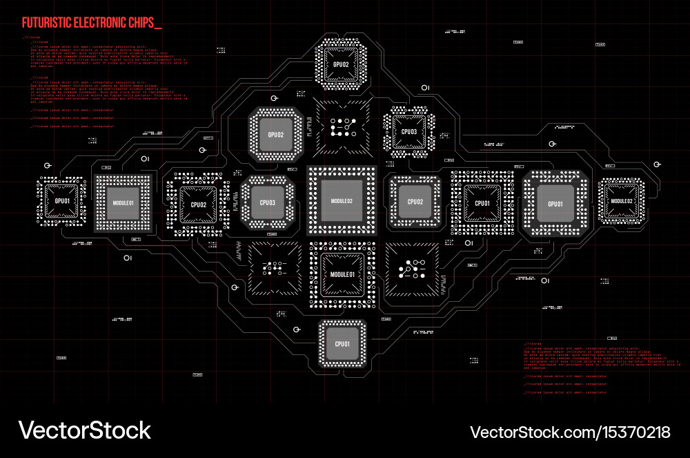 Modern background with futuristic user interface Vector Image