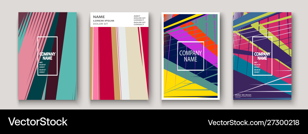 Modern cover collection design abstract retro 90s Vector Image