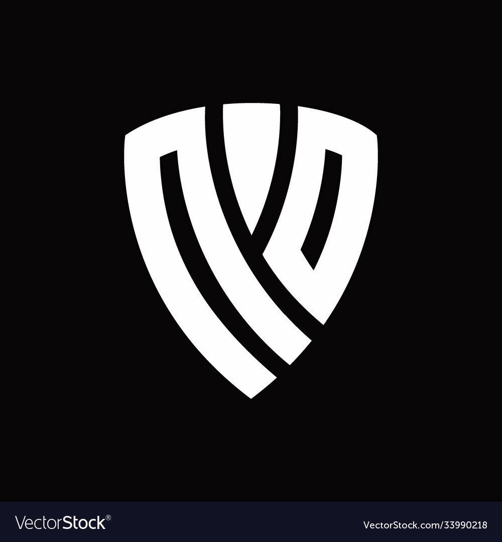 Nd logo monogram with shield elements shape Vector Image