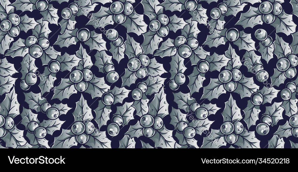 Pattern wallpaper with new year or christmas holly