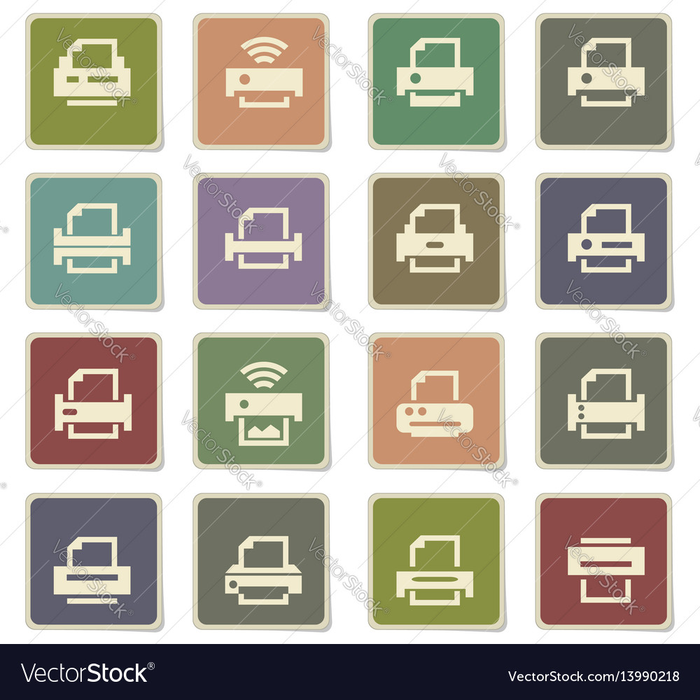 Print icon set Royalty Free Vector Image - VectorStock