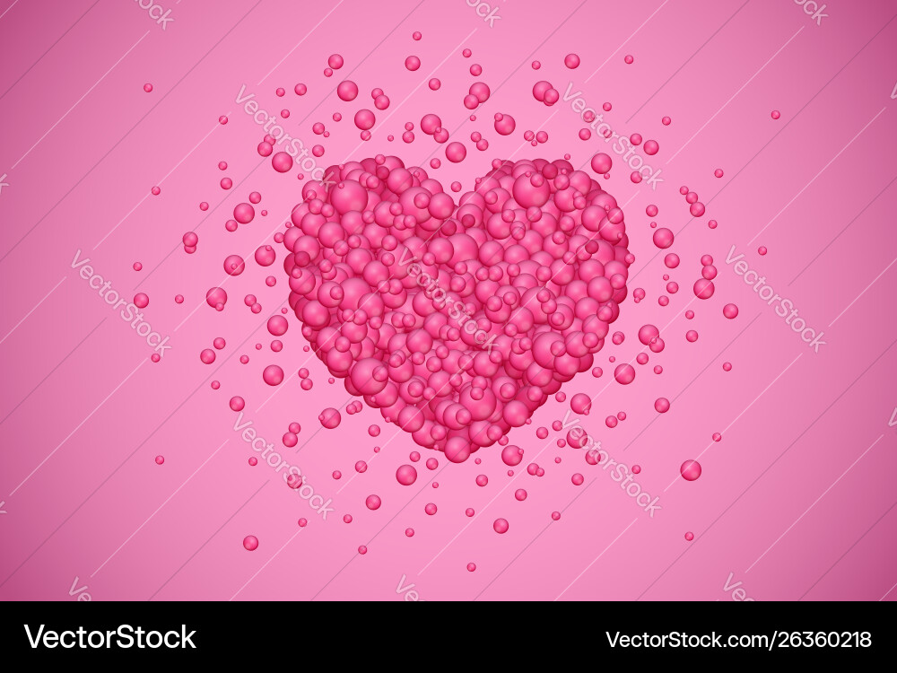 Red heart made little bubbles Royalty Free Vector Image