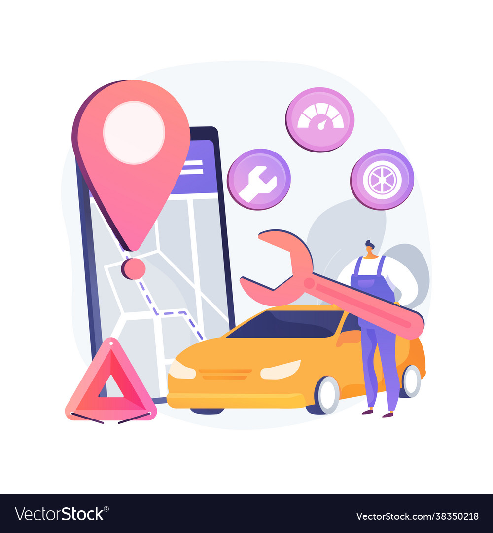 Roadside service abstract concept Royalty Free Vector Image