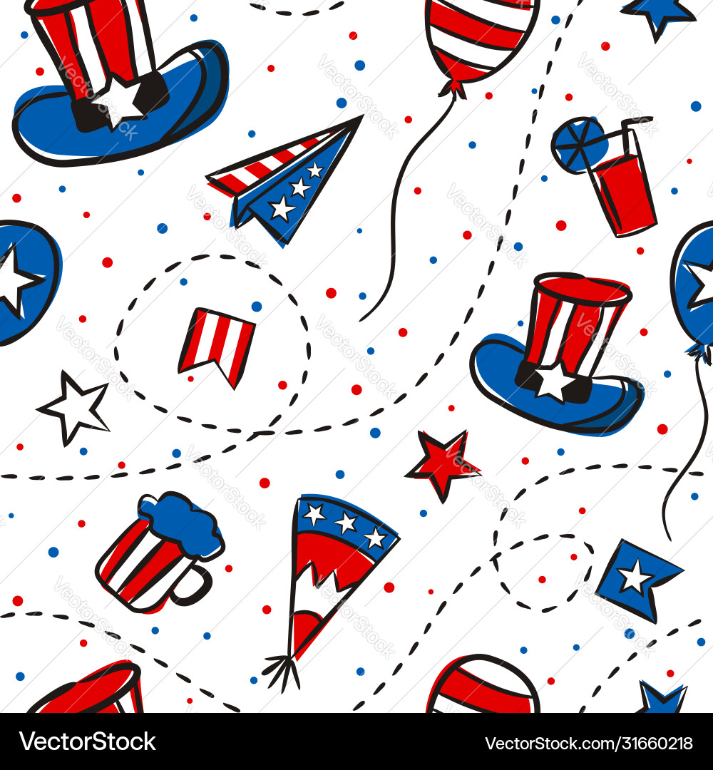 Seamless kids pattern for usa independence day Vector Image